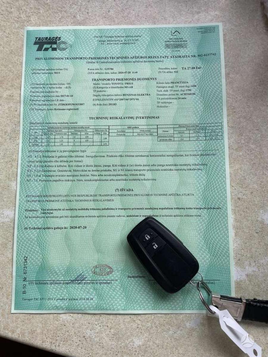 Balts Toyota Prius 2017 Raseiniai, ar dzinēja tilpumu 1.80 L un nobraukumu 201 tūkst. km par 10900 €, foto 30 vietnē AUTOMOTO.COM.LV