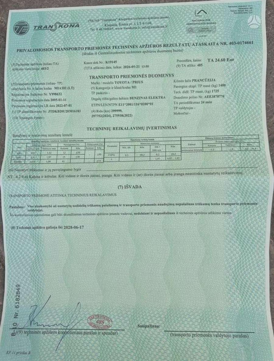 Белый Тойота Приус 2022 в Каунас, объемом двигателя 1.50 л и пробегом 300 тыс. км за 2700 €, фото 15 на AUTOMOTO.COM.LV