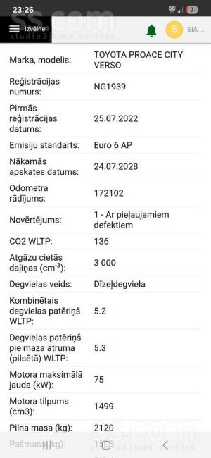 Brown Toyota Proace 2022 in Riga, with an engine capacity of 1.50 L and mileage of 172 thousand km for 11990 €, photo 26 on AUTOMOTO.COM.LV