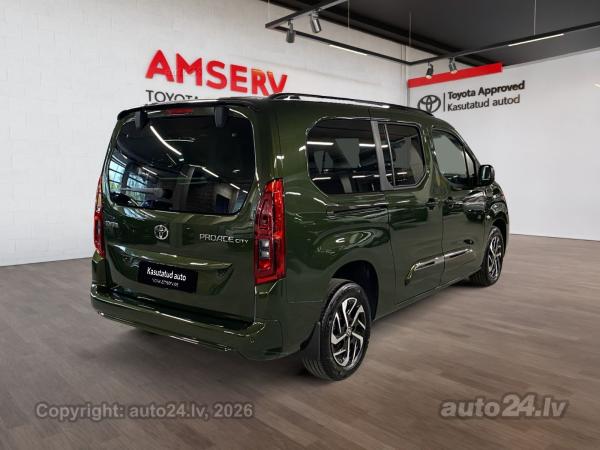 Green Toyota Proace City 2024 in Tallinn, with an engine capacity of 1.50 L and mileage of 38 thousand km for 32900 €, photo 3 on AUTOMOTO.COM.LV