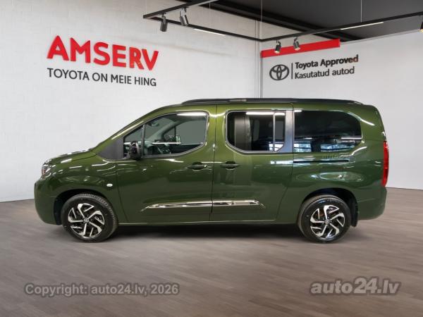 Green Toyota Proace City 2024 in Tallinn, with an engine capacity of 1.50 L and mileage of 38 thousand km for 32900 €, photo 4 on AUTOMOTO.COM.LV