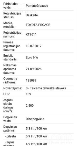 Тойота Proace 2017 в Рига, объемом двигателя 2.00 л и пробегом 204 тыс. км за 15300 €, фото 29 на AUTOMOTO.COM.LV