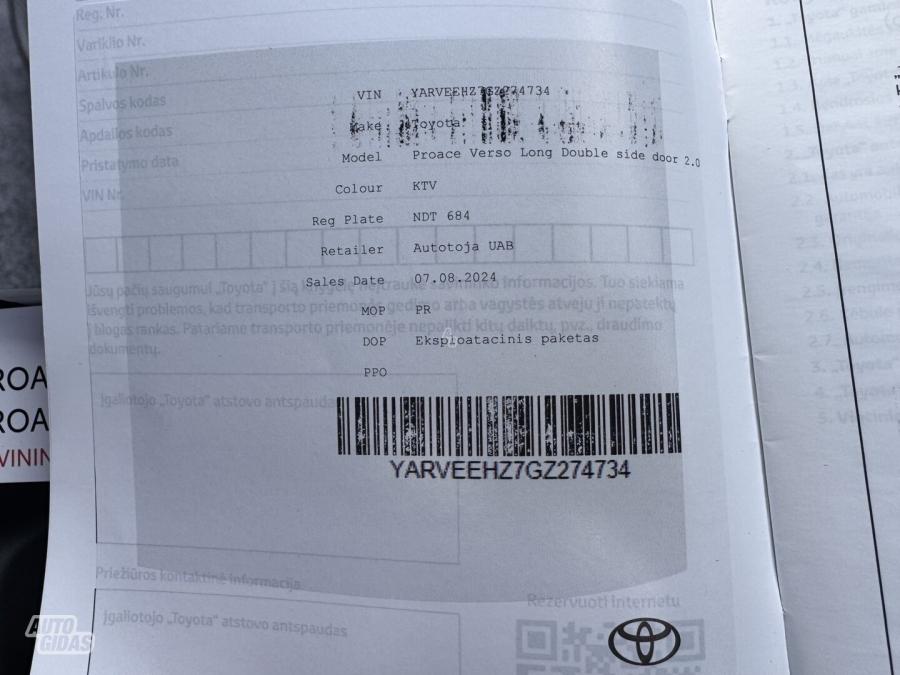 Melns Toyota proace-verso 2024 Avižieniai, ar dzinēja tilpumu 2.00 L un nobraukumu 74 tūkst. km par 39950 €, foto 35 vietnē AUTOMOTO.COM.LV