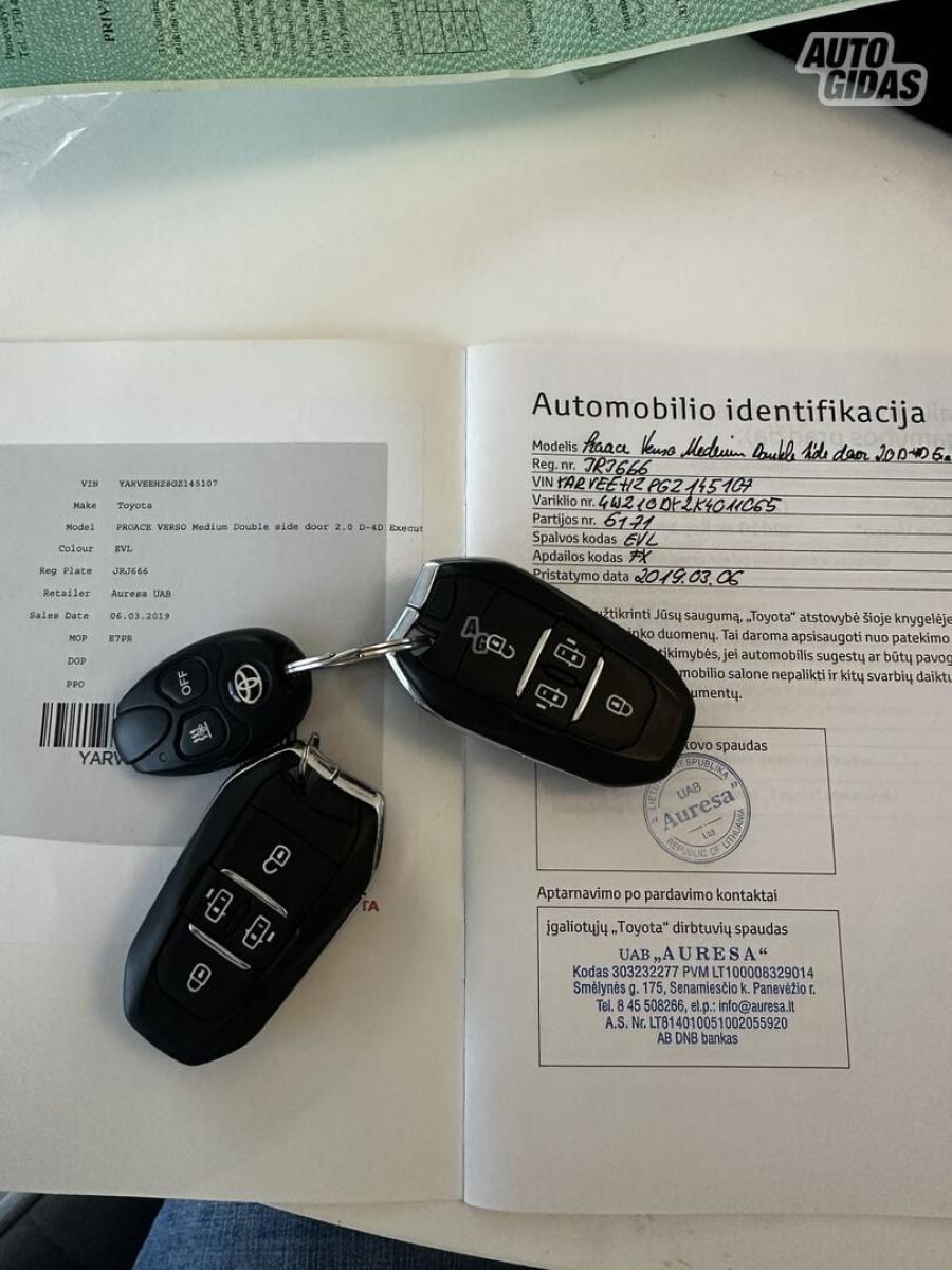 Grey Toyota proace-verso 2019 in Vilnius, with an engine capacity of 2.00 L and mileage of 260 thousand km for 20600 €, photo 31 on AUTOMOTO.COM.LV