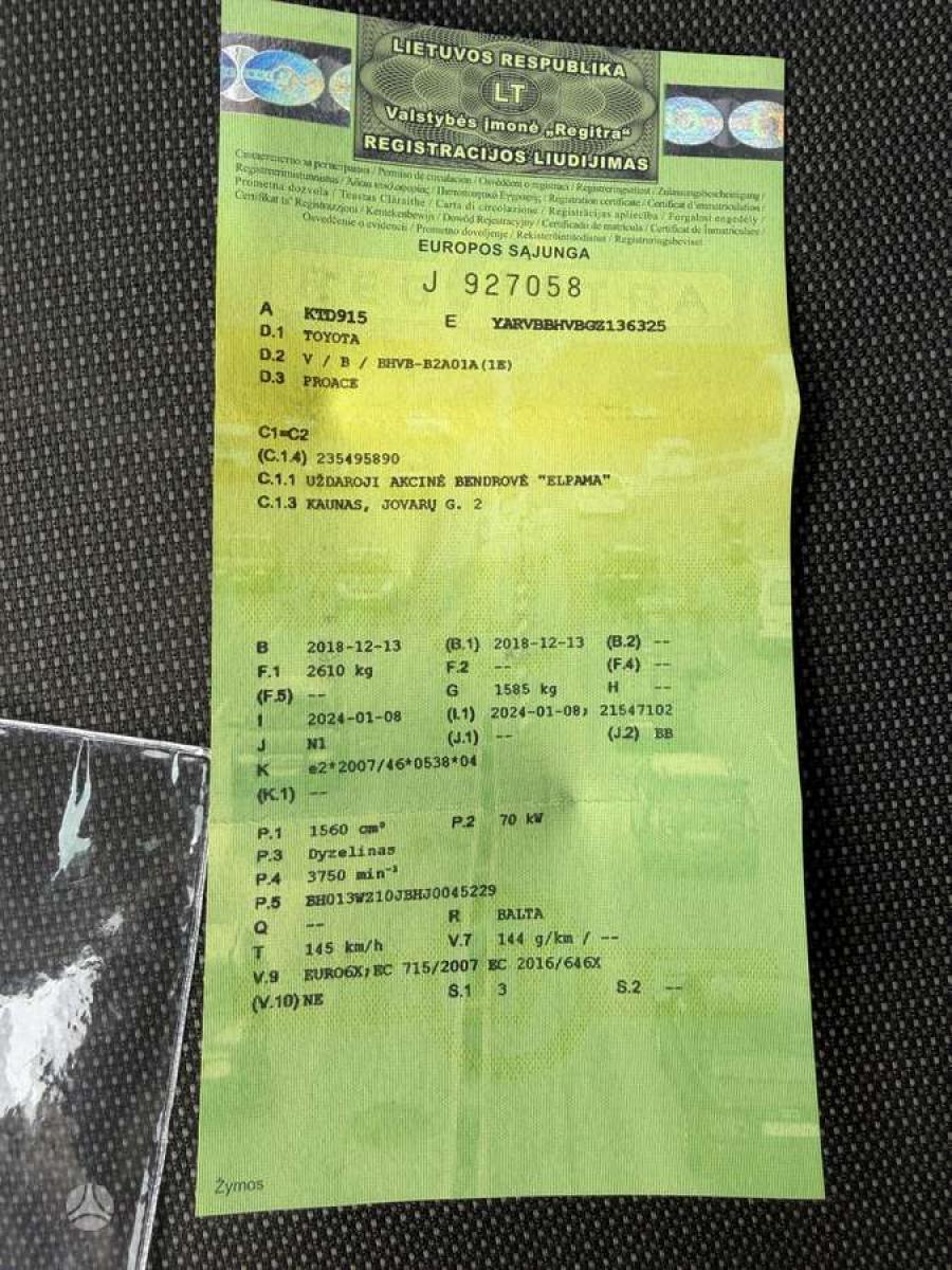 Белый Тойота Proace 2018 в Каунас, объемом двигателя 1.56 л и пробегом 300 тыс. км за 5990 €, фото 8 на AUTOMOTO.COM.LV