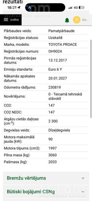 Balts Toyota Proace 2018 Jelgava, ar dzinēja tilpumu 2.00 L un nobraukumu 231 tūkst. km par 9900 €, foto 19 vietnē AUTOMOTO.COM.LV