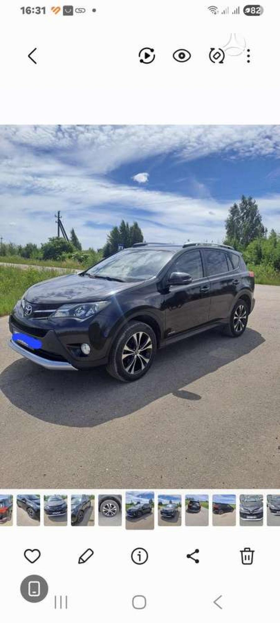 Black Toyota RAV4 2014 in Taurage, with an engine capacity of 2.00 L and mileage of 213 thousand km for 9700 €, photo 1 on AUTOMOTO.COM.LV