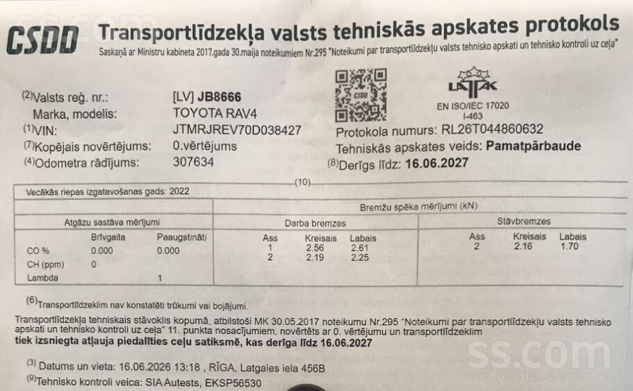 Black Toyota RAV4 2016 in Riga, with an engine capacity of 2.50 L and mileage of 308 thousand km for 12880 €, photo 34 on AUTOMOTO.COM.LV