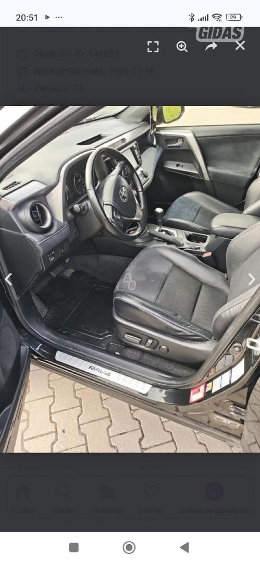 Melns Toyota RAV4 2017 Klaipėda, ar dzinēja tilpumu 2.50 L un nobraukumu 133 tūkst. km par 17950 €, foto 21 vietnē AUTOMOTO.COM.LV