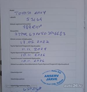 Черный Тойота РАВ 4 2022 в Саку, объемом двигателя 2.50 л и пробегом 78 тыс. км за 29500 €, фото 18 на AUTOMOTO.COM.LV