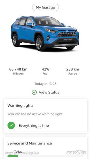 Синий Тойота РАВ 4 2022 в Таллин, объемом двигателя 2.50 л и пробегом 89 тыс. км за 34900 €, фото 18 на AUTOMOTO.COM.LV