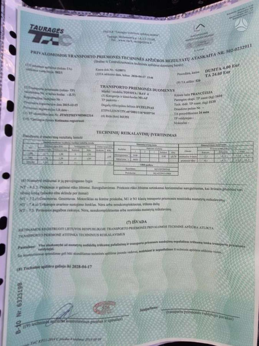Коричневый Тойота РАВ 4 2015 в Шяуляй, объемом двигателя 2.00 л и пробегом 165 тыс. км за 12200 €, фото 33 на AUTOMOTO.COM.LV