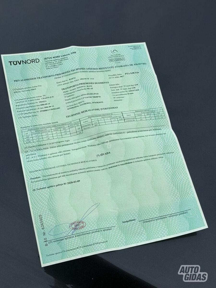 Тойота РАВ 4 2007 в Вильнюс, объемом двигателя 2.20 л и пробегом 368 тыс. км за 2599 €, фото 15 на AUTOMOTO.COM.LV