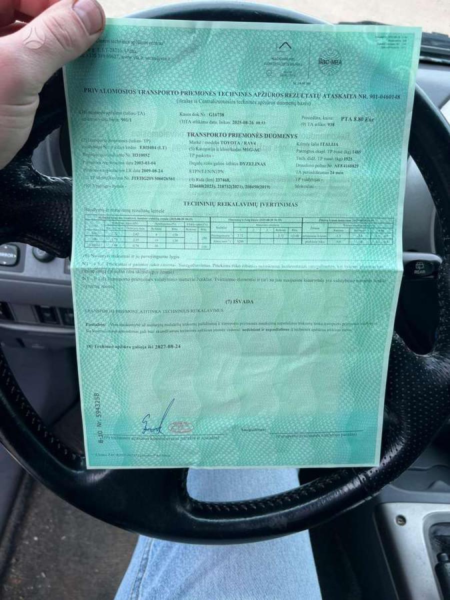 Серый Тойота РАВ 4 2003 в Утена, объемом двигателя 2.00 л и пробегом 235 тыс. км за 1350 €, фото 13 на AUTOMOTO.COM.LV