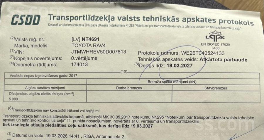 Серый Тойота РАВ 4 2013 в Рига, объемом двигателя 2.00 л и пробегом 174 тыс. км за 9990 €, фото 28 на AUTOMOTO.COM.LV