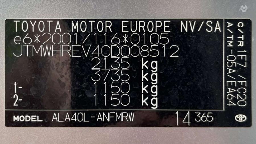 Pelēks Toyota RAV4 2013 Klaipėda, ar dzinēja tilpumu 2.00 L un nobraukumu 255 tūkst. km par 9800 €, foto 14 vietnē AUTOMOTO.COM.LV