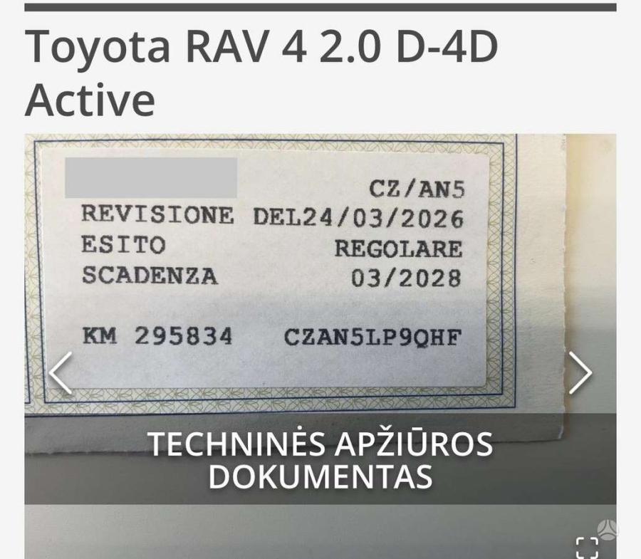 Серый Тойота РАВ 4 2016 в Ионава, объемом двигателя 2.00 л и пробегом 295 тыс. км за 10790 €, фото 14 на AUTOMOTO.COM.LV