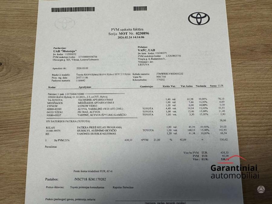 Серый Тойота РАВ 4 2017 в Вильнюс, объемом двигателя 2.49 л и пробегом 179 тыс. км за 18250 €, фото 31 на AUTOMOTO.COM.LV