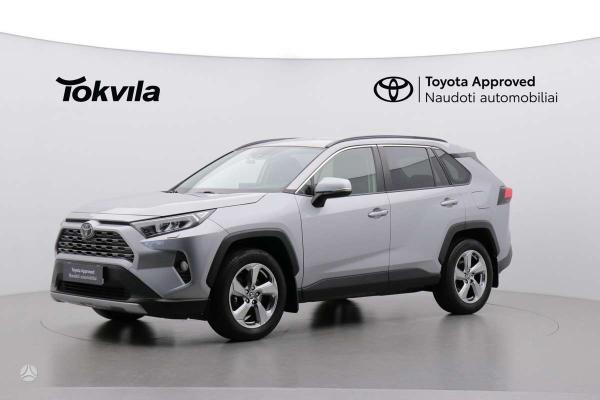 Grey Toyota RAV4 2021 in Vilnius, with an engine capacity of 1.99 L and mileage of 108 thousand km for 26900 €, photo 1 on AUTOMOTO.COM.LV