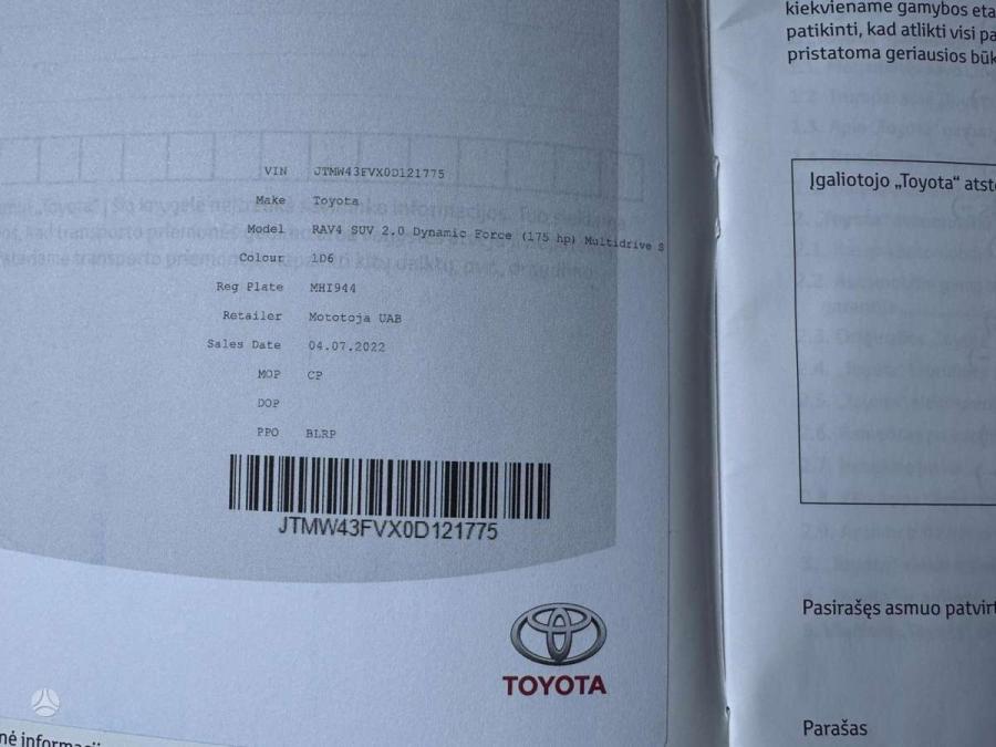 Pelēks Toyota RAV4 2022 Viļņa, ar dzinēja tilpumu 2.00 L un nobraukumu 78 tūkst. km par 23950 €, foto 29 vietnē AUTOMOTO.COM.LV
