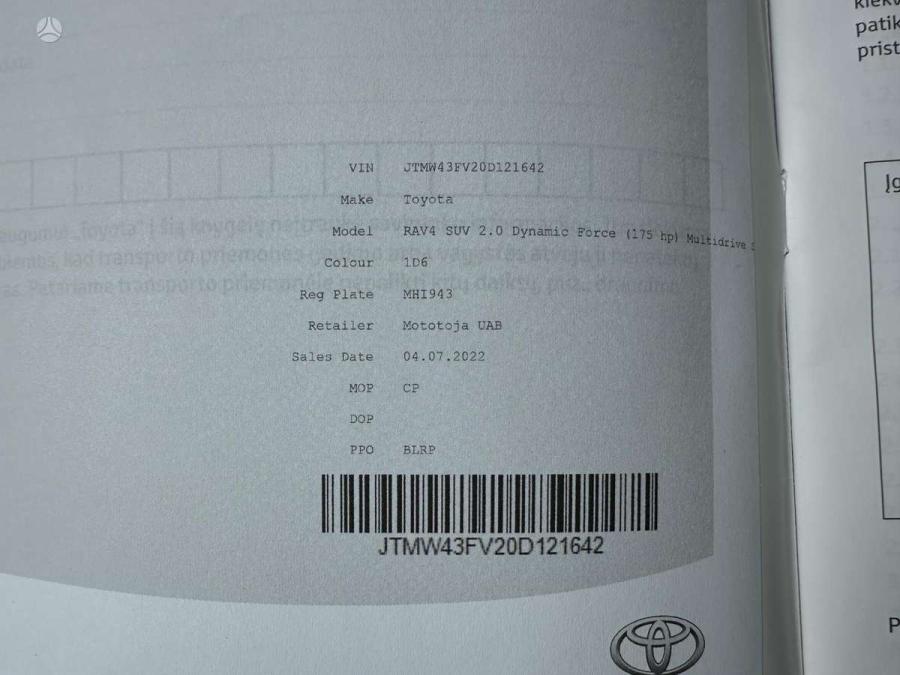 Pelēks Toyota RAV4 2022 Viļņa, ar dzinēja tilpumu 2.00 L un nobraukumu 95 tūkst. km par 23950 €, foto 30 vietnē AUTOMOTO.COM.LV