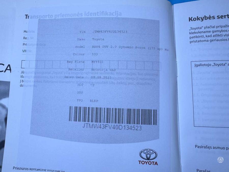 Pelēks Toyota RAV4 2022 Viļņa, ar dzinēja tilpumu 2.00 L un nobraukumu 100 tūkst. km par 23950 €, foto 26 vietnē AUTOMOTO.COM.LV