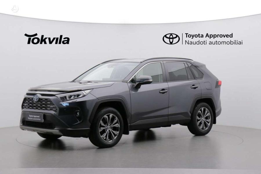 Grey Toyota RAV4 2022 in Vilnius, with an engine capacity of 2.49 L and mileage of 54 thousand km for 34900 €, photo 1 on AUTOMOTO.COM.LV