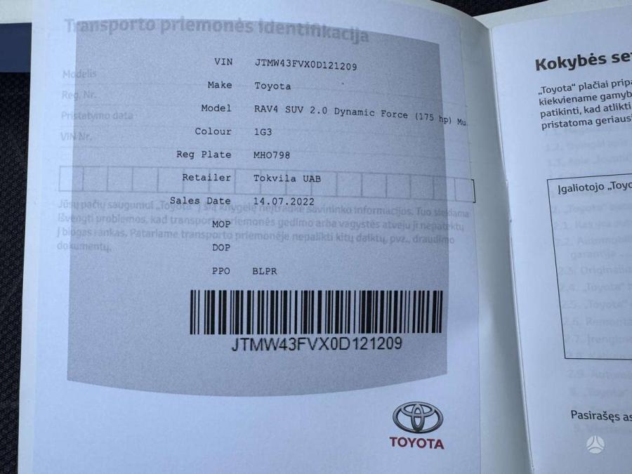 Pelēks Toyota RAV4 2022 Viļņa, ar dzinēja tilpumu 2.00 L un nobraukumu 100 tūkst. km par 23950 €, foto 25 vietnē AUTOMOTO.COM.LV