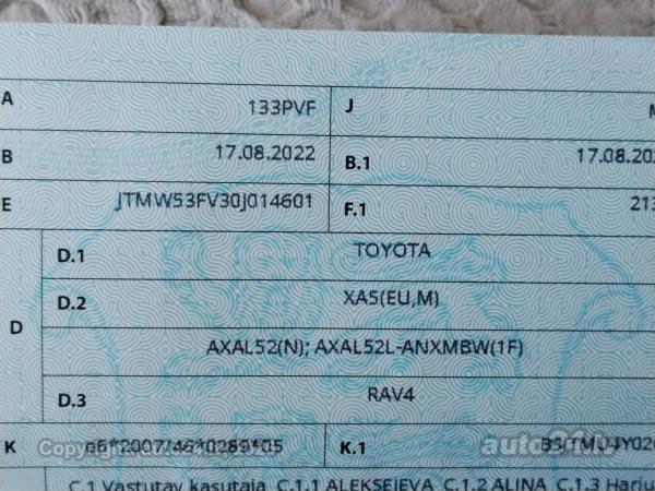 Grey Toyota RAV4 2022 in Tallinn, with an engine capacity of 2.50 L and mileage of 57 thousand km for 32000 €, photo 11 on AUTOMOTO.COM.LV