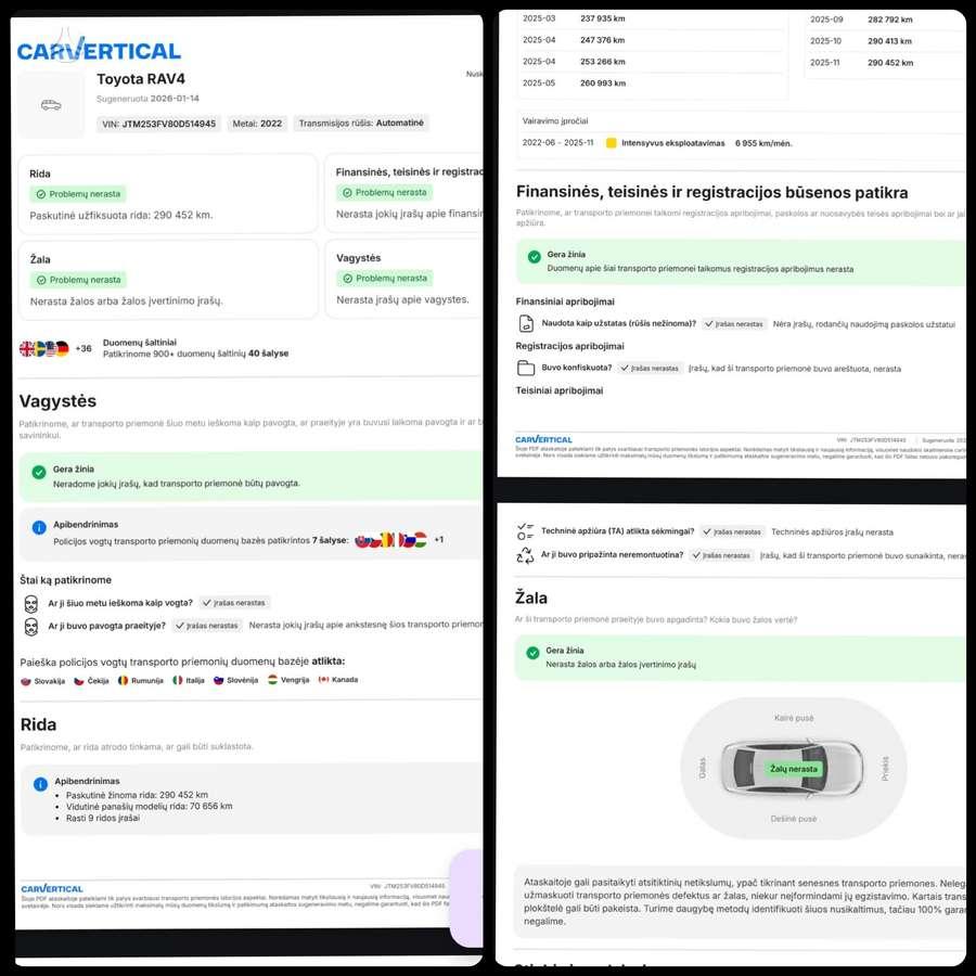 Grey Toyota RAV4 2023 in Vilnius, with an engine capacity of 2.49 L and mileage of 291 thousand km for 22000 €, photo 38 on AUTOMOTO.COM.LV