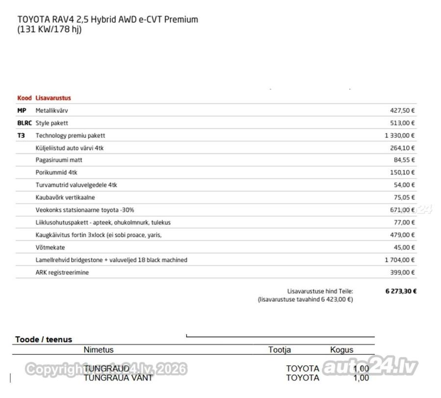 Pelēks Toyota RAV4 2020 Tallina, ar dzinēja tilpumu 2.50 L un nobraukumu 75 tūkst. km par 31000 €, foto 14 vietnē AUTOMOTO.COM.LV
