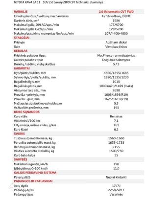 Sarkans Toyota RAV4 2020 Marijampole, ar dzinēja tilpumu 1.99 L un nobraukumu 109 tūkst. km par 21000 €, foto 18 vietnē AUTOMOTO.COM.LV