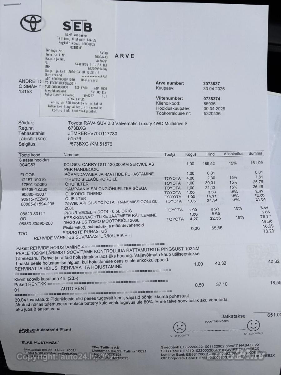 Красный Тойота РАВ 4 2018 в Таллин, объемом двигателя 2.00 л и пробегом 54 тыс. км за 21990 €, фото 22 на AUTOMOTO.COM.LV