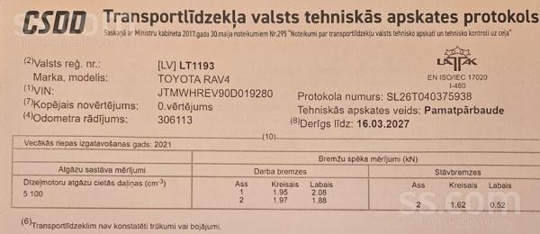 White Toyota RAV4 2014 in Valmiera, with an engine capacity of 2.00 L and mileage of 307 thousand km for 8300 €, photo 10 on AUTOMOTO.COM.LV