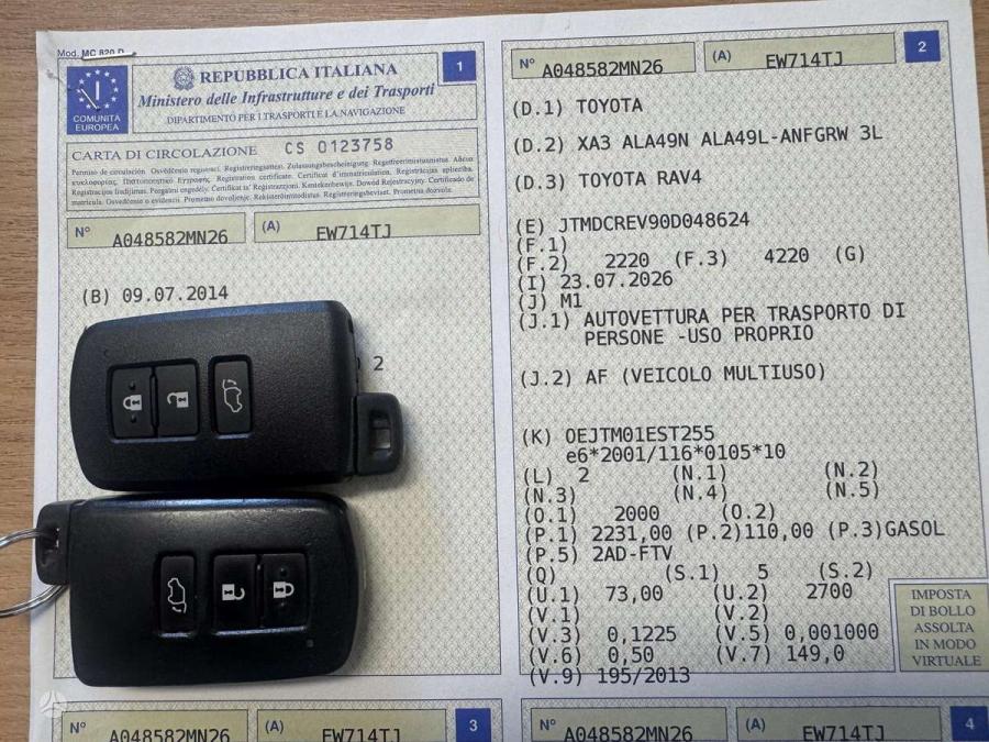 Balts Toyota RAV4 2014 Kauņa, ar dzinēja tilpumu 2.23 L un nobraukumu 212 tūkst. km par 11900 €, foto 26 vietnē AUTOMOTO.COM.LV