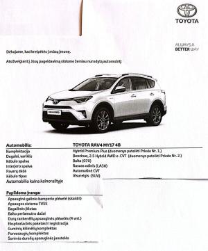 White Toyota RAV4 2017 in Kaunas, with an engine capacity of 2.50 L and mileage of 100 thousand km for 23300 €, photo 16 on AUTOMOTO.COM.LV