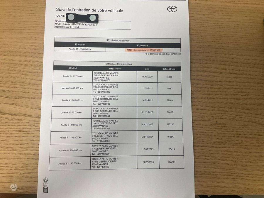 Белый Тойота РАВ 4 2019 в Вильнюс, объемом двигателя 2.49 л и пробегом 211 тыс. км за 21500 €, фото 36 на AUTOMOTO.COM.LV