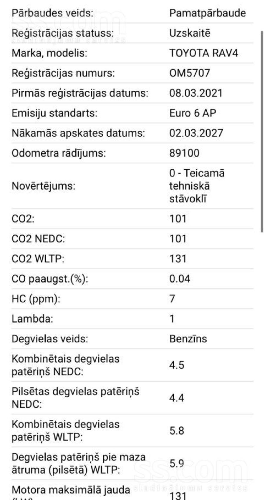 Balts Toyota RAV4 2021 Rīga, ar dzinēja tilpumu 2.50 L un nobraukumu 108 tūkst. km par 28200 €, foto 33 vietnē AUTOMOTO.COM.LV