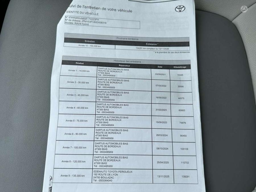 Белый Тойота РАВ 4 2021 в Вильнюс, объемом двигателя 2.50 л и пробегом 156 тыс. км за 28550 €, фото 34 на AUTOMOTO.COM.LV