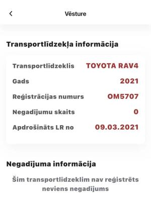 White Toyota RAV4 2021 in Riga, with an engine capacity of 2.50 L and mileage of 108 thousand km for 28200 €, photo 34 on AUTOMOTO.COM.LV