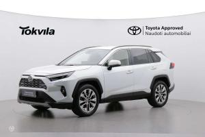 White Toyota RAV4 2023 in Vilnius, with an engine capacity of 1.99 L and mileage of 59 thousand km for 31990 €, photo  on AUTOMOTO.COM.LV