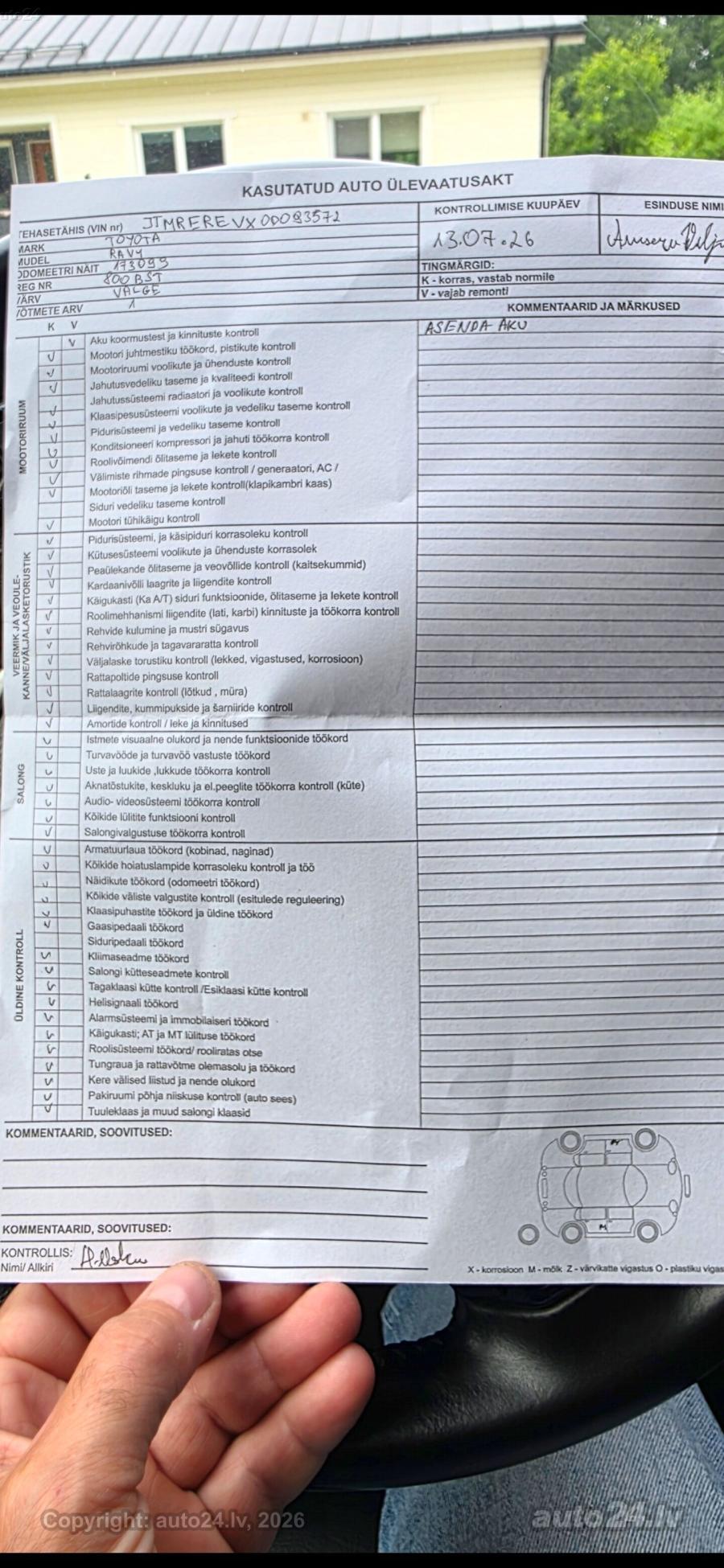 Белый Тойота РАВ 4 2017 в Вильянди, объемом двигателя 2.00 л и пробегом 174 тыс. км за 16500 €, фото 24 на AUTOMOTO.COM.LV