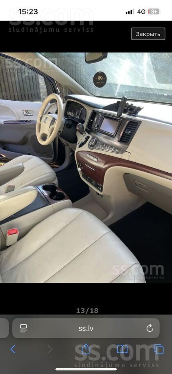 Melns Toyota Sienna 2013 Rīga, ar dzinēja tilpumu 3.50 L un nobraukumu 290 tūkst. km par 13300 €, foto 5 vietnē AUTOMOTO.COM.LV