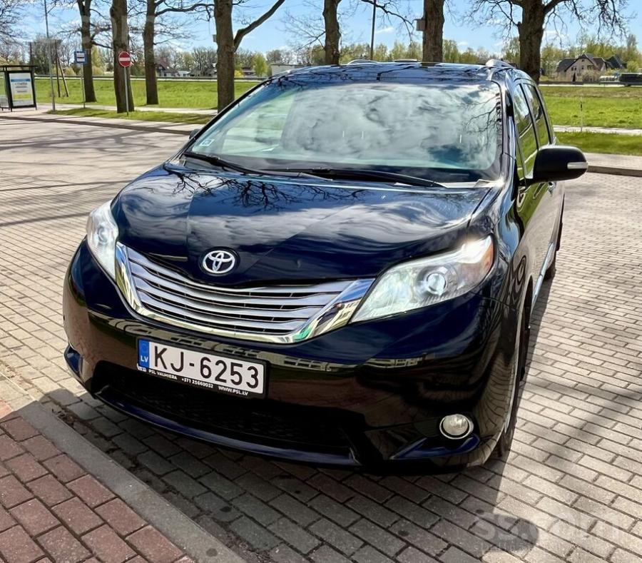 Melns Toyota Sienna 2014 Valmiera, ar dzinēja tilpumu 3.50 L un nobraukumu 170 tūkst. km par 12400 €, foto 1 vietnē AUTOMOTO.COM.LV
