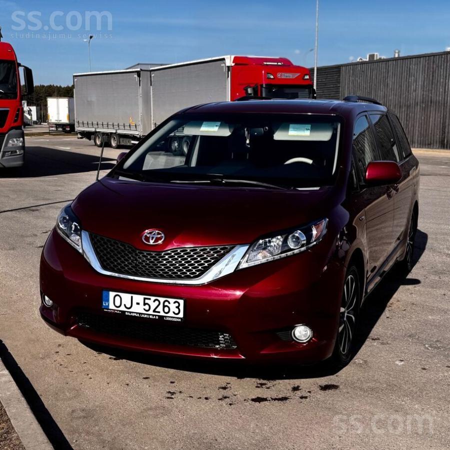 Red Toyota Sienna 2013 in Riga, with an engine capacity of 3.50 L and mileage of 288 thousand km for 11900 €, photo 1 on AUTOMOTO.COM.LV
