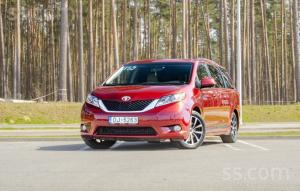 Sarkans Toyota Sienna 2013 Rīga, ar dzinēja tilpumu 3.50 L un nobraukumu 185 tūkst. km par 9490 €, foto  vietnē AUTOMOTO.COM.LV