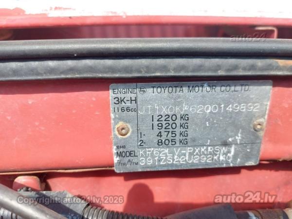 Toyota Starlet 1982 Tallina, ar dzinēja tilpumu 1.20 L un nobraukumu 0 tūkst. km par 5000 €, foto 9 vietnē AUTOMOTO.COM.LV