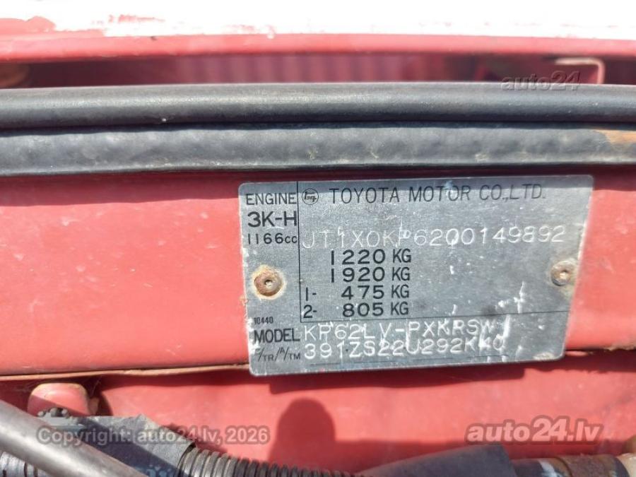 Toyota Starlet 1982 Tallina, ar dzinēja tilpumu 1.20 L un nobraukumu 0 tūkst. km par 5000 €, foto 10 vietnē AUTOMOTO.COM.LV