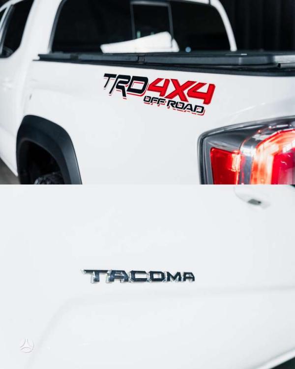 White Toyota Tacoma 2021 in Vilnius, with an engine capacity of 3.46 L and mileage of 15 thousand km for 51999 €, photo 10 on AUTOMOTO.COM.LV