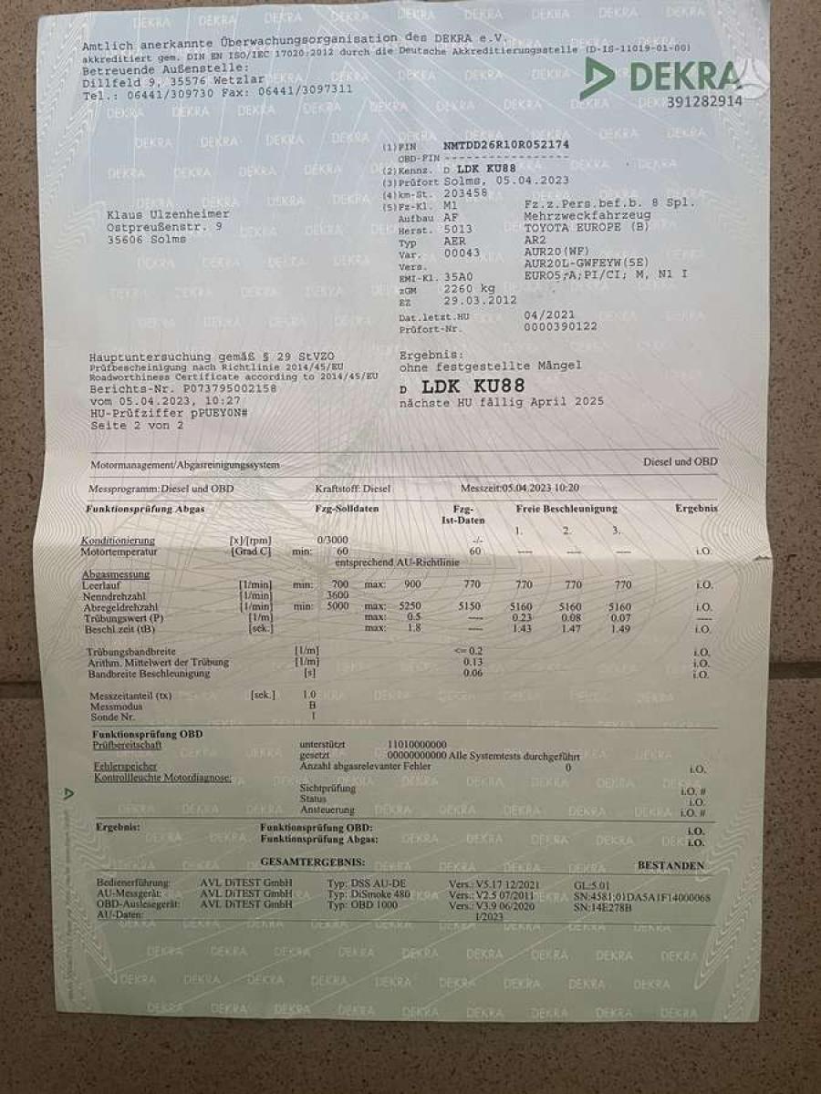 Черный Тойота Версо 2012 в Юрбаркас, объемом двигателя 2.00 л и пробегом 227 тыс. км за 4750 €, фото 19 на AUTOMOTO.COM.LV